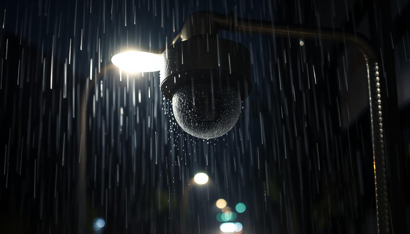 How do I stop my CCTV from picking up rain?